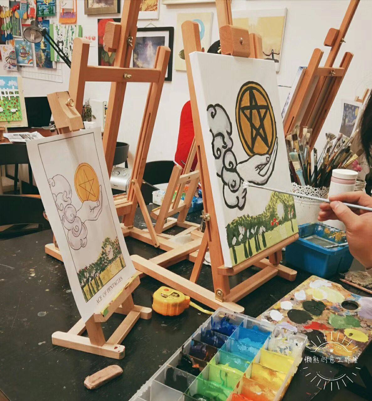 [USD 15.42] Wooden Bench Painting Racks Desktop Painting Racks Solid ...