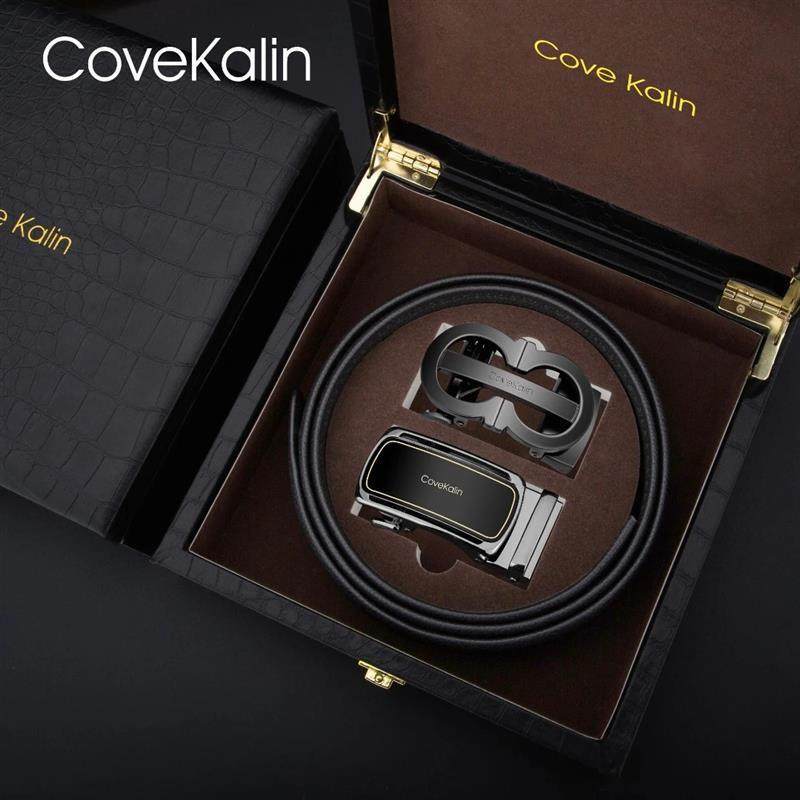 CoveKalin男士皮带真皮自动扣腰带送男友爸爸生日情人节高档礼盒