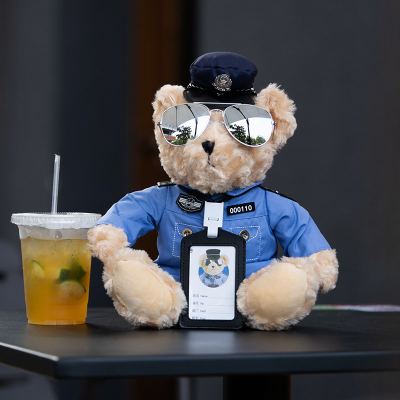 Police Bear Traffic Police Doll Public Security Cavalry Bear Police ...
