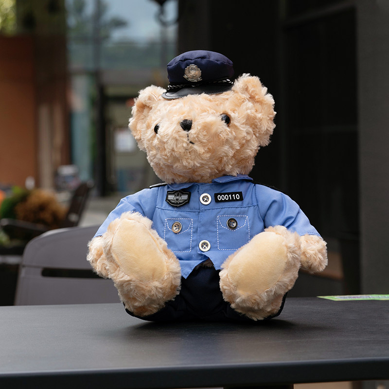 Police Bear Traffic Police Doll Public Security Cavalry Bear Police ...