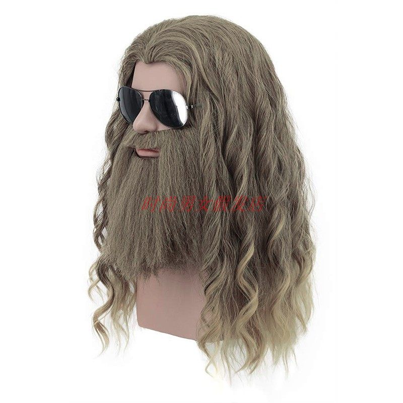 Master Avengers Fat Thor cos Short Curly Hair Beard cos Wig ...