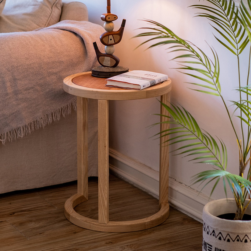 白蜡木实木沙发边几推荐！简约客厅角几+儿童学习桌一体神器-角几-淘宝百科网