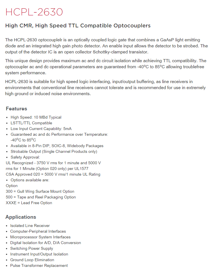 原装正品 HCPL-2630-000E DIP-8 高CMR 高速TTL兼容光电耦合器-阿里巴巴