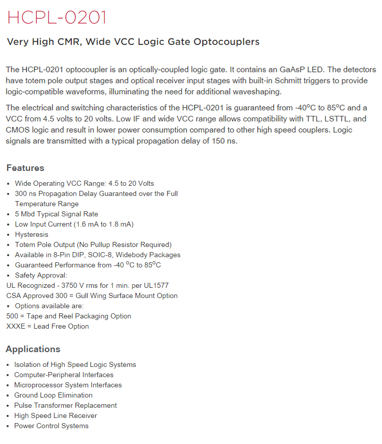 原装正品 HCPL-0201-500E SOIC-8 极高CMR 宽Vcc逻辑门光电耦合器-阿里巴巴