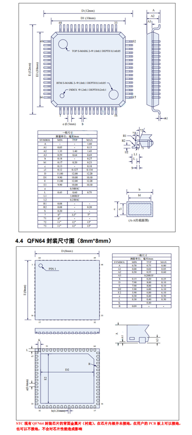 原装正品STC8A8K64D4-45I-LQFP64 1T 8051微处理器单片机芯片-阿里巴巴