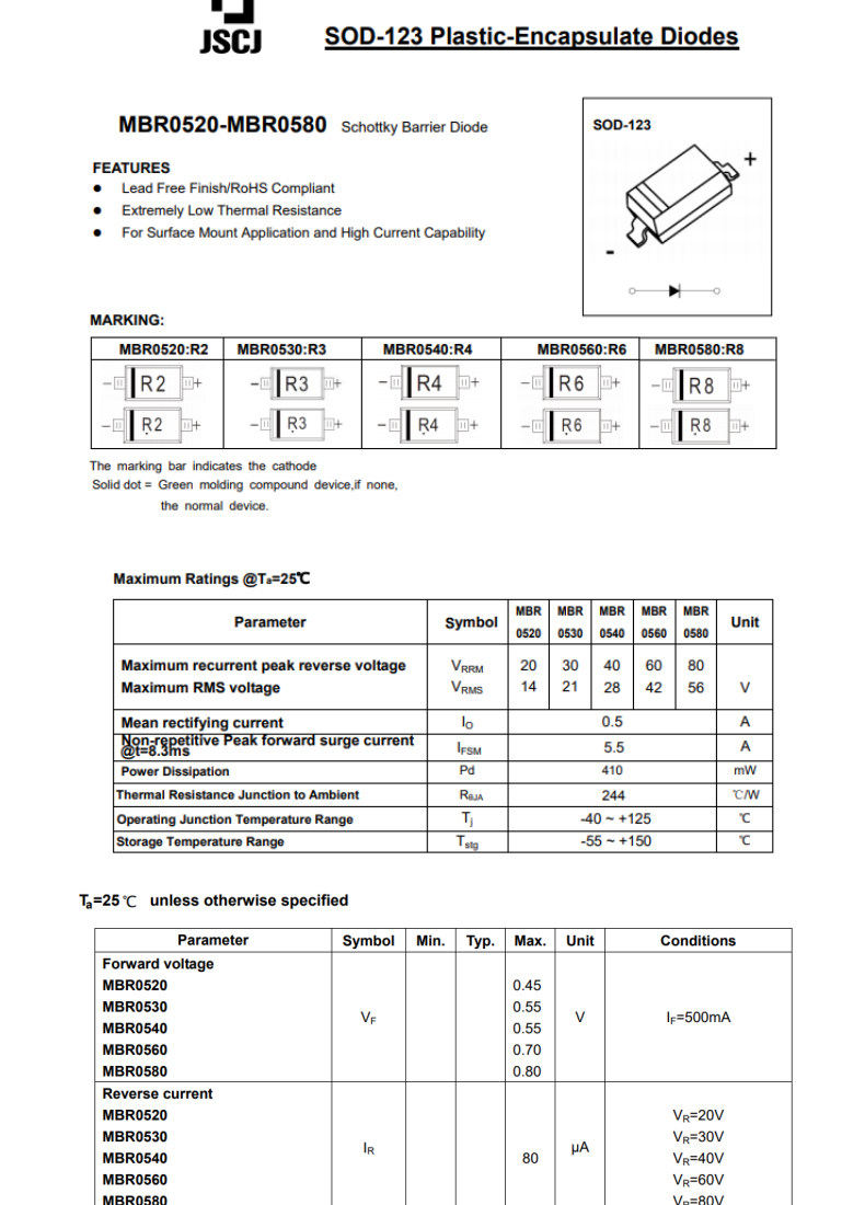 原装正品 MBR0540 R4 SOD-123 40V 500mA 肖特基二极管（10只）-阿里巴巴