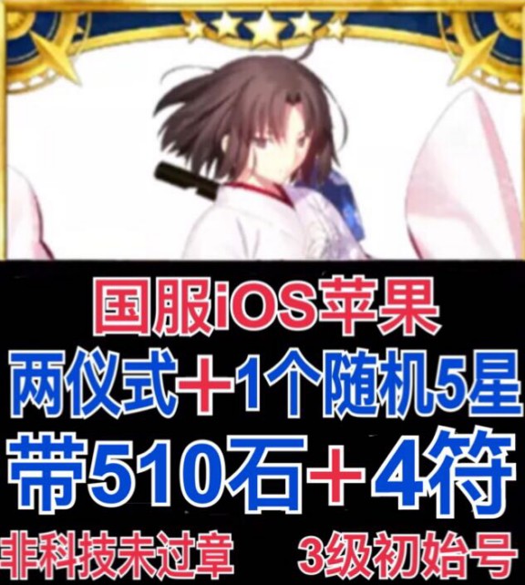 FGO/Fatego/国服/苹果/IOS/三无初始号/两仪式215+随机5星 石头号