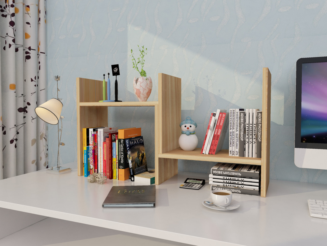 Buy Bookshelf Simple table student with children's book Desktop Locker ...