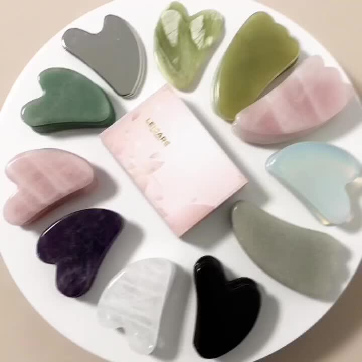 Gua Sha Rose Quartz Crystal Pink Jade Guasha Board Rose Quartz Gua Sha ...