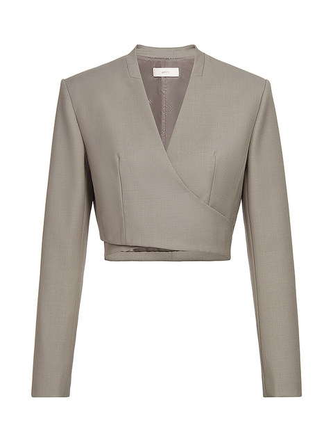 ochirly imported wool worsted wool jacket for women V-neck short ...