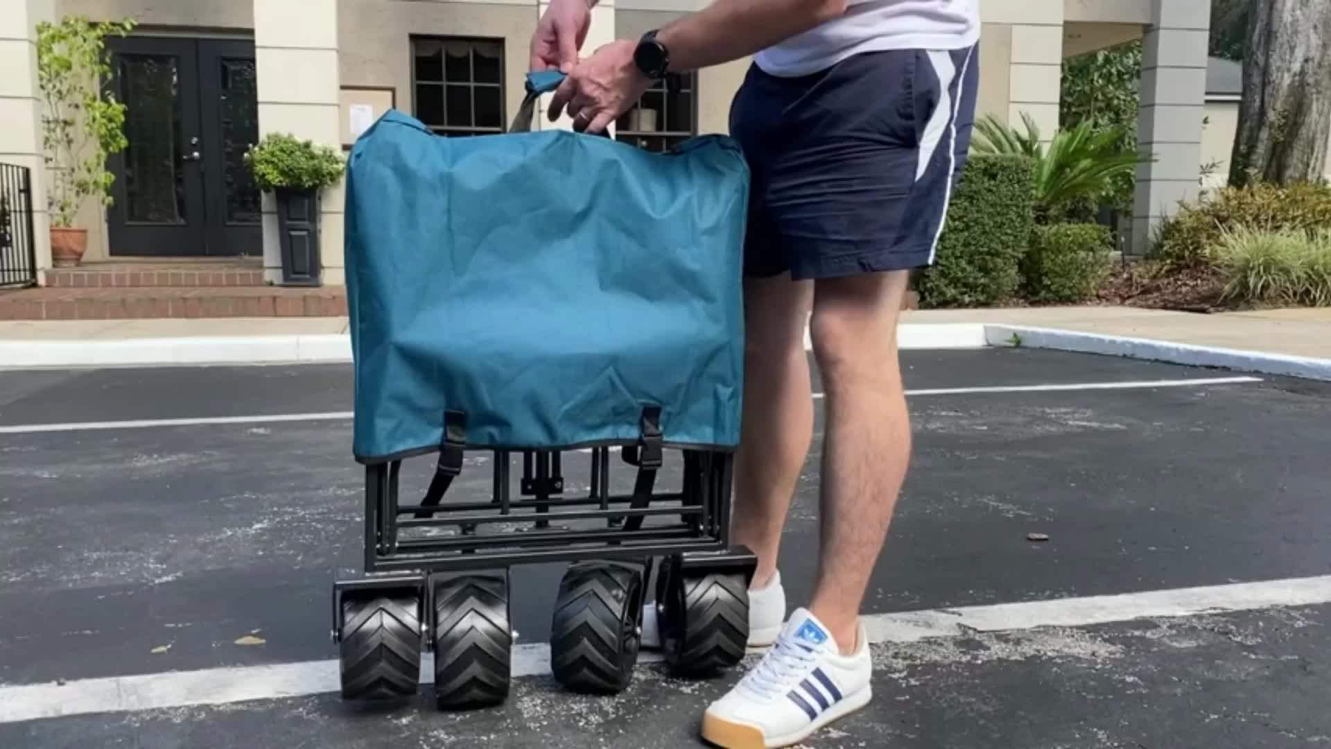 Folding Wagon Outdoor Beach Camping Cart Trailer Stroller Portable ...