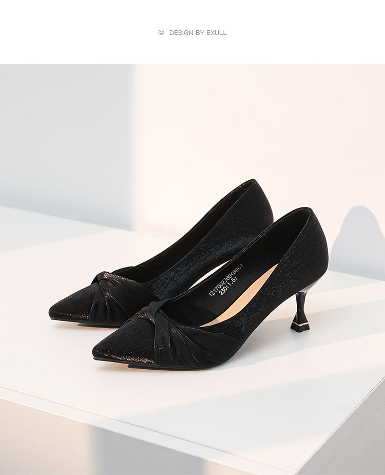 Isi Q Black High Heels Stiletto Heel Women's Shoes 2023 New Elegant ...