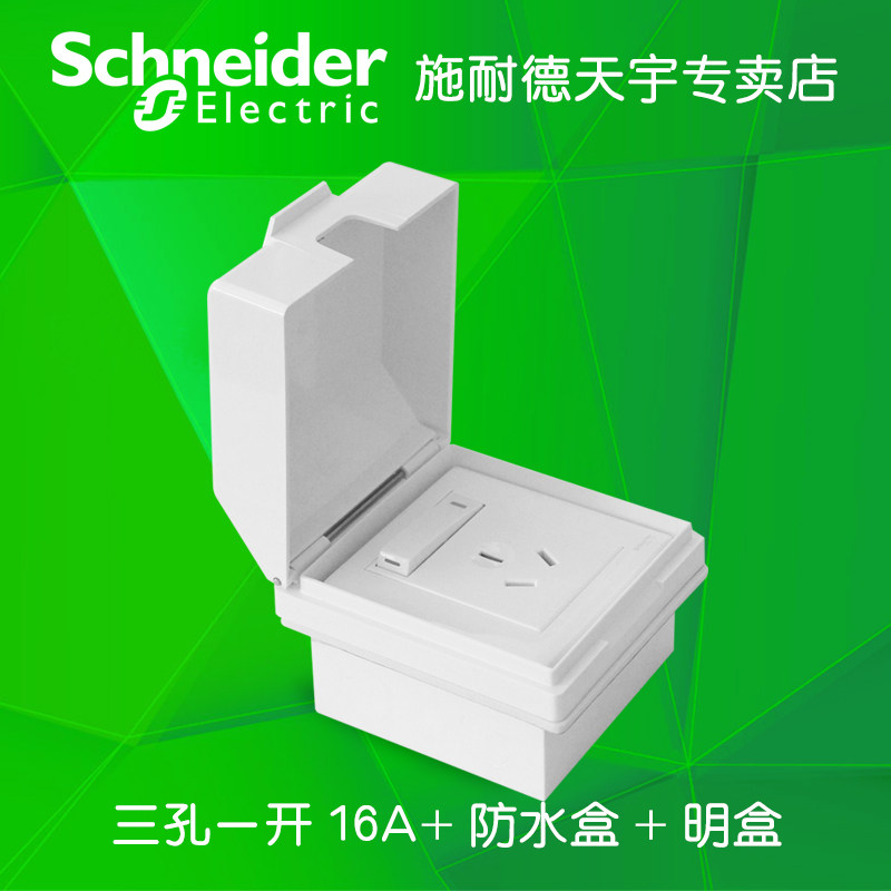 Schneider waterproof box Surface mounted concealed white three-hole 16A ...