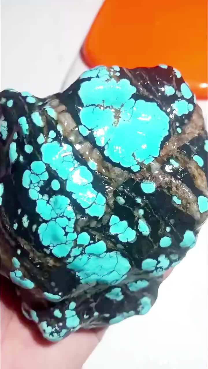 Genuine Dark Blue Spiderweb Quality Natural Turquoise Rough Material ...