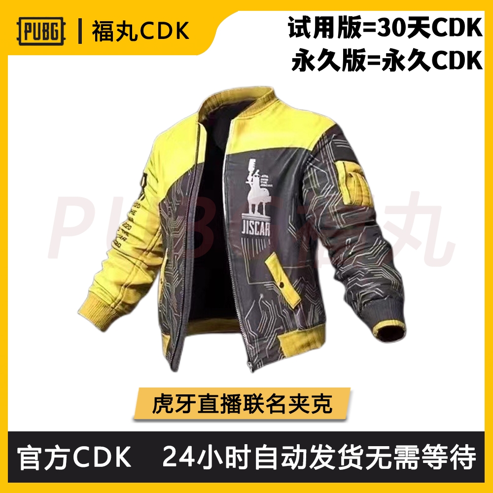 PUBG绝地求生虎牙夹克CDK兑换码鸡斯卡摩托夹克黄色夹克CDKsteam-Taobao