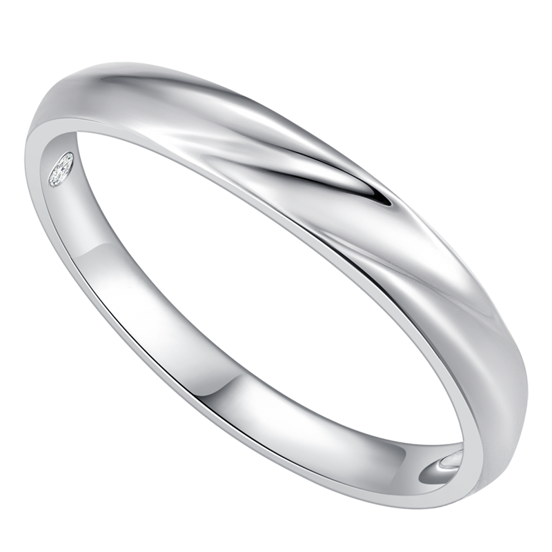 潮宏基铂雅铂金钻石戒指PT950戒圈指环手饰情侣对戒百搭生日礼物