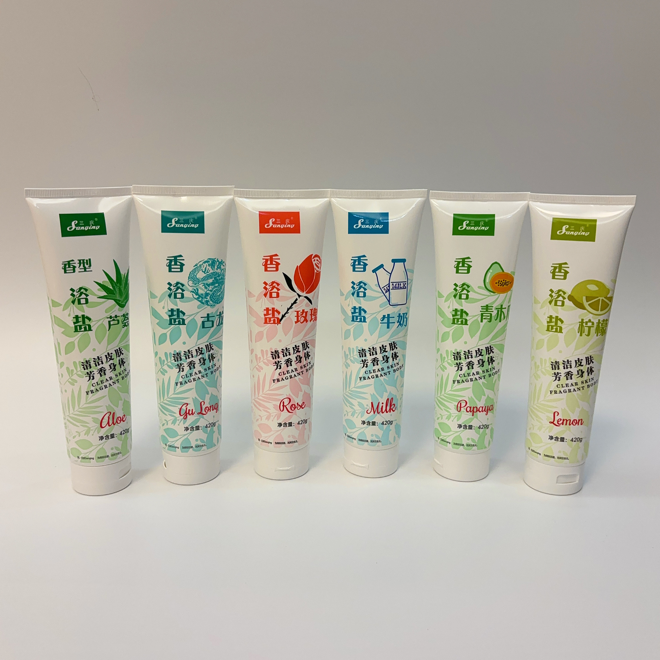 三慶浴鹽全身去角質磨砂膏玫瑰牛奶青木瓜蘆薈古龍搓澡嫩膚420g-Taobao