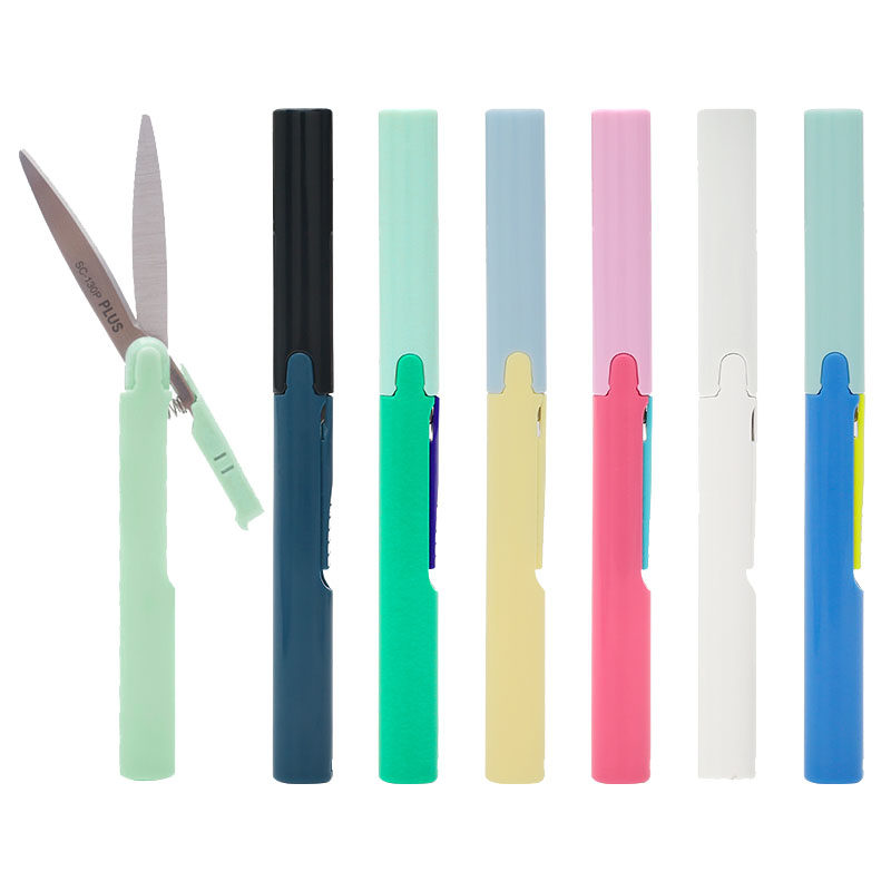 Japan PLUS Prussian portable pen scissors non-stick plus fitcut curve ...