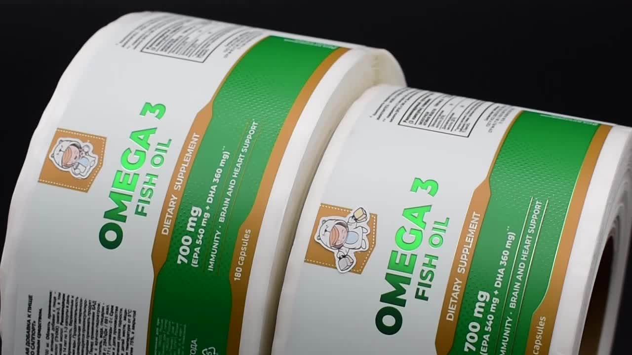 Custom Silver Foil Bopp Paper Logo Sticker Roll Waterproof Label For ...