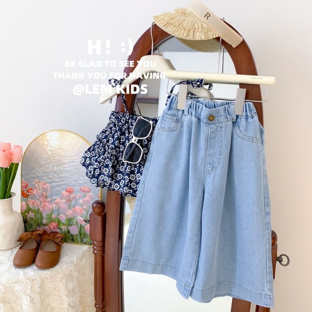 2025新款女童夏装套装：韩版花苞裤两件套，让宝贝成为夏日小公主 -亲子装-淘宝百科网