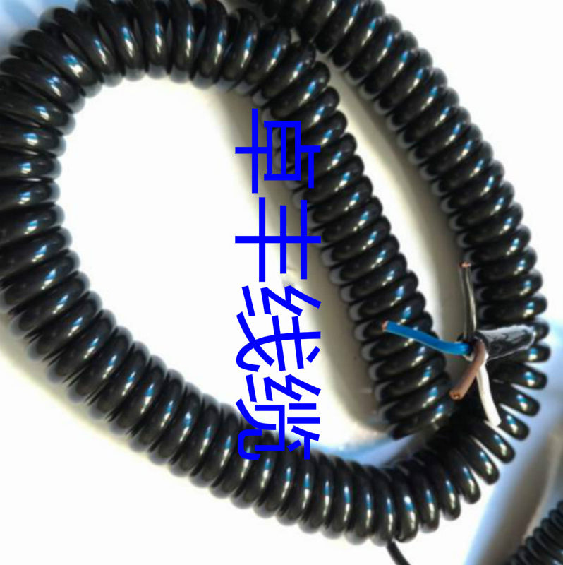 Spiral spring cable 4 cores 3 cores 0 75 square spring slingshot curve ...
