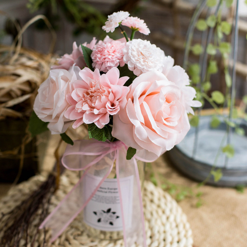 Buy Simulation flower artificial flower silk flower rose suit model ...