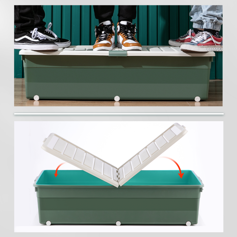 [USD 30.37] Star bed bottom storage box flat wheeled dormitory clothing ...