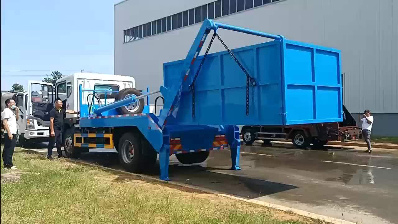 Dongfeng Lhd/rhd Swing Arm Container Rear Loader Arm Roll Garbage Truck ...