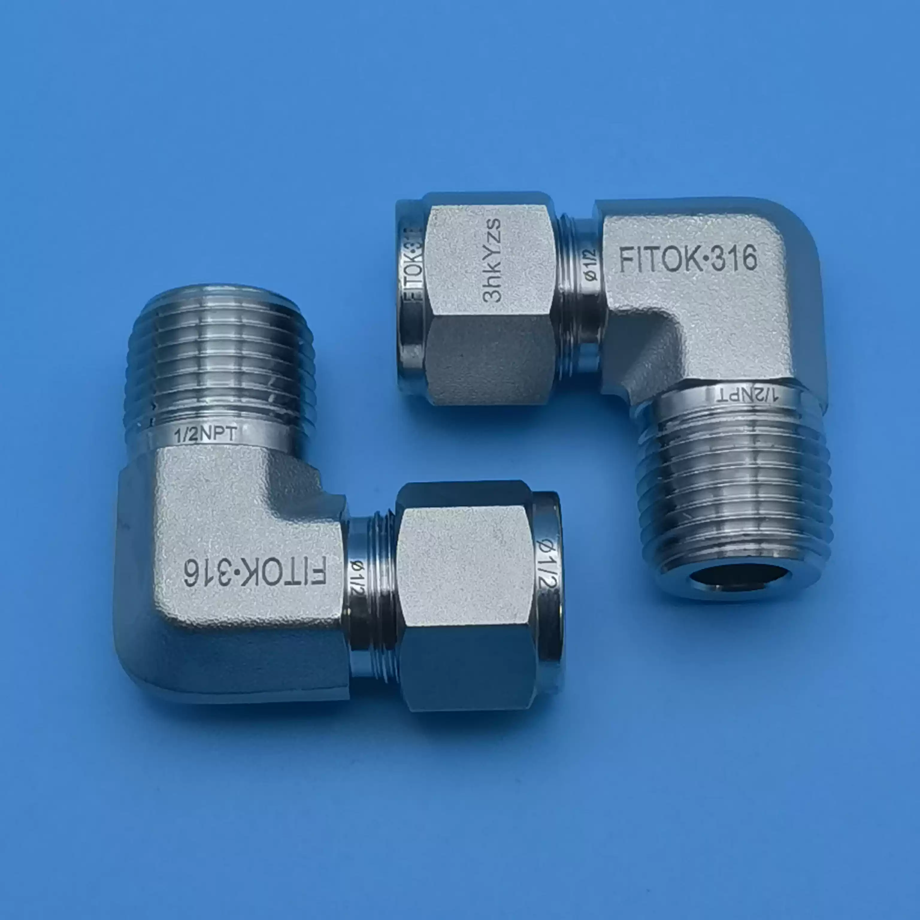 FITOK飞托克卡套弯头终端1/2NPT阳螺纹×1/2型号SS-LM-FL8-NS8