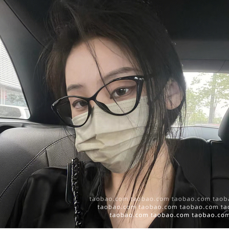 欧美辣妹TR90超轻猫形近视眼镜黑框女素颜复古摩登防蓝光平光镜架-阿里巴巴