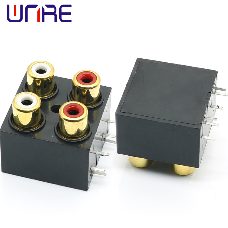 Rca-422 sealed gold rca lotus socket red and white 4-hole six-pin audio ...