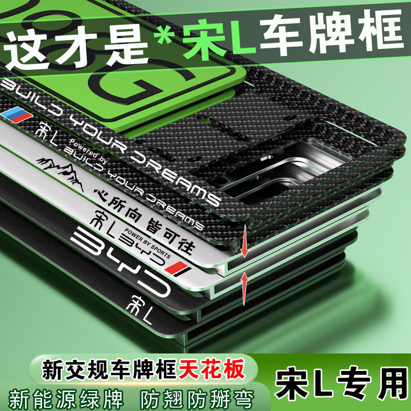 New energy 24 byd song l ev exclusive license plate protection frame ...