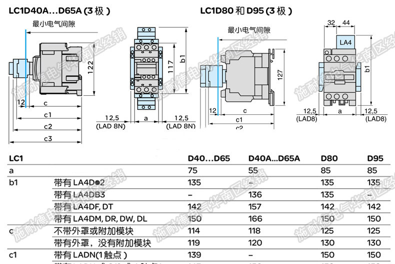 施耐德三极直流接触器 LC1D09 D12 D18 D25 D32 D38BDC 24VDC-阿里巴巴