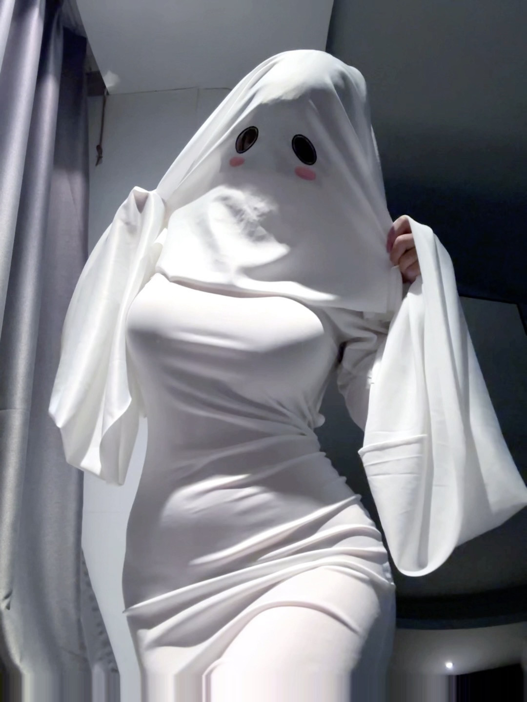 保守幽灵娘 万圣节变装cos女装两穿修身鱼尾裙角色扮演派对-阿里巴巴