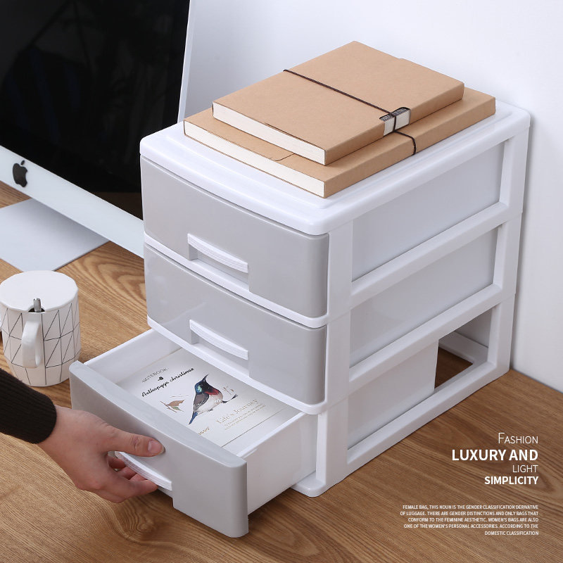 [USD 20.13] Desktop storage box Prawler Plastic multi-layer file box ...