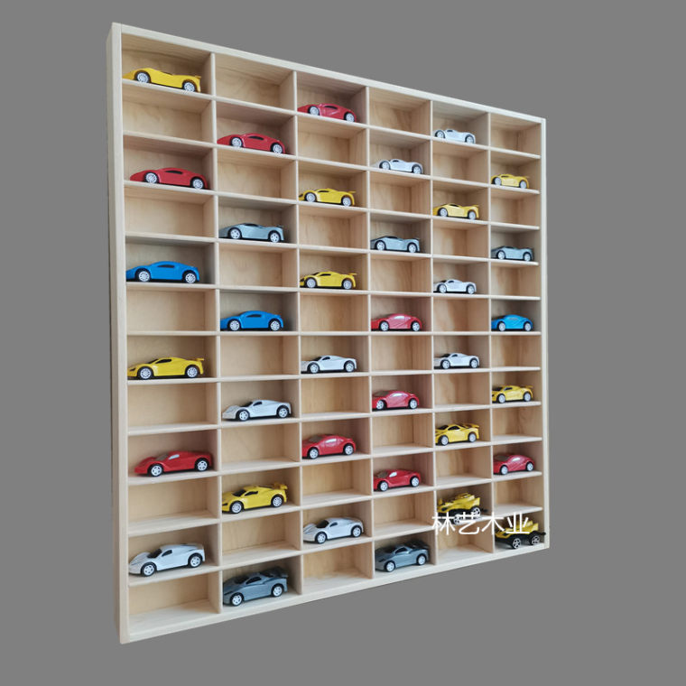Wall-mounted solid wood car storage display stand domeka hot wheels ...