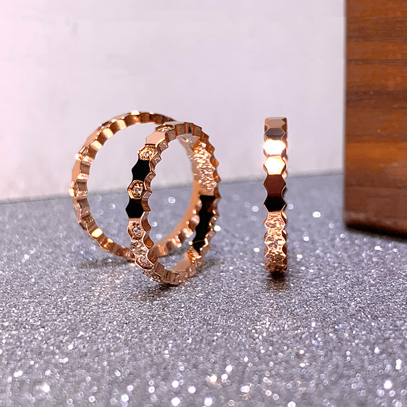 Korean diamond-encrusted zircon honeycomb diamond geometric simple ...