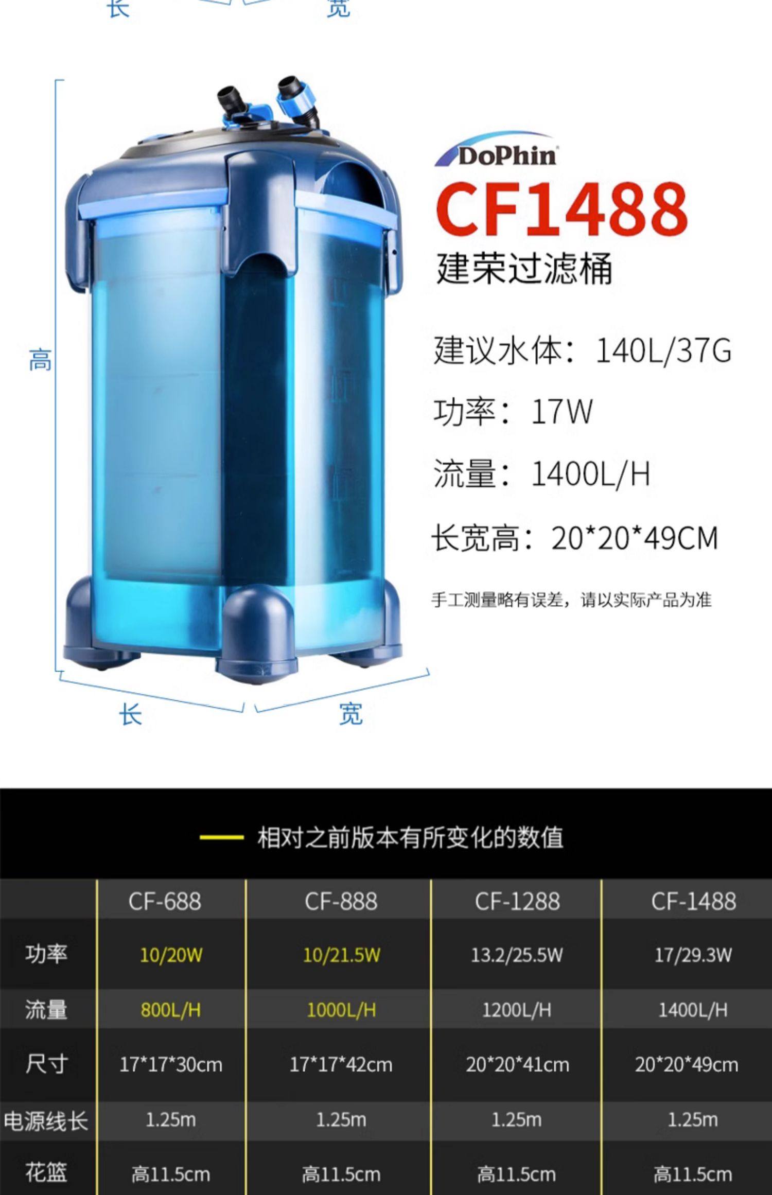 DOPHIN CF-Blue UV & Non-UV Canister Filters - Tropical Aquatic Shop