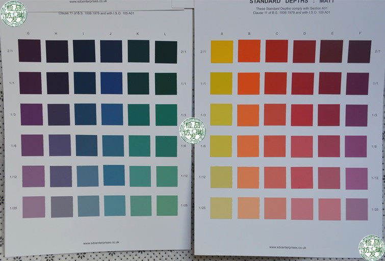 SDC Standard Depths SDC Standard color depth card SDC Color card SDC ...