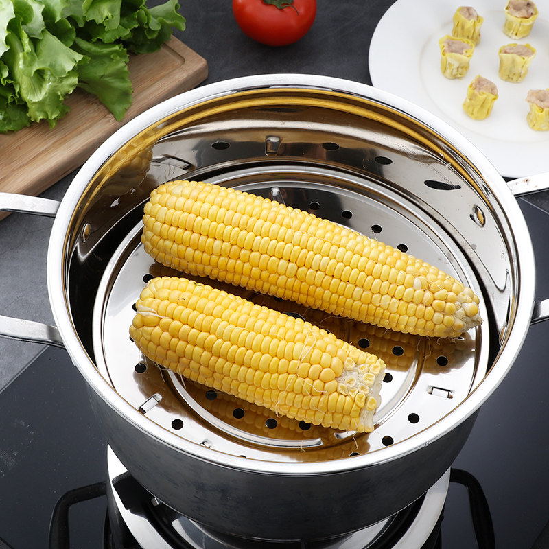 [USD 9.76] Steam rack stainless steel steam dish household round steam ...