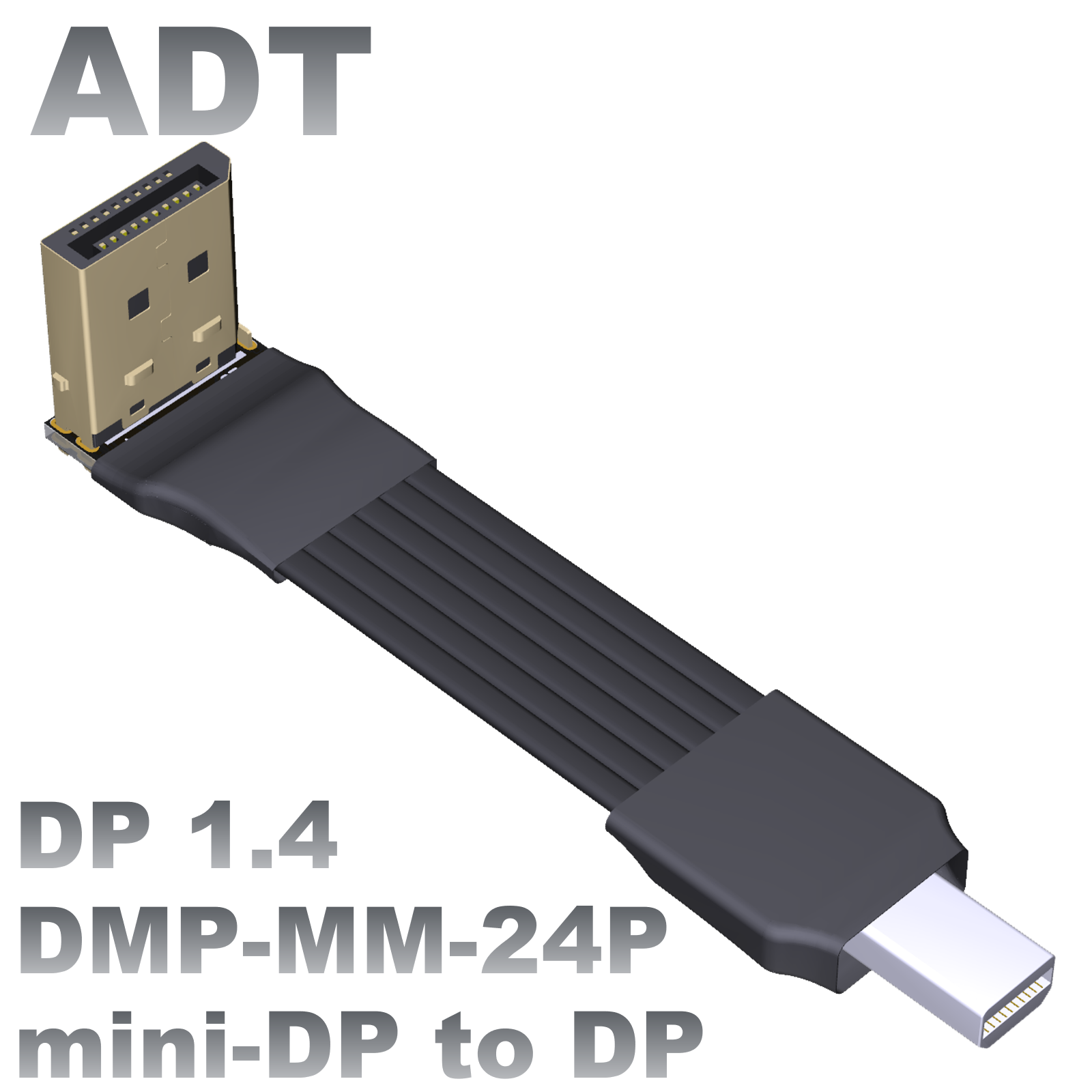 🔌【游戏党福音】ADT DP公对公延长线mini-displayport DP1.4转角扁平薄显卡连接线，让你告别桌面杂乱！🎮💻-数据线-淘宝好物网
