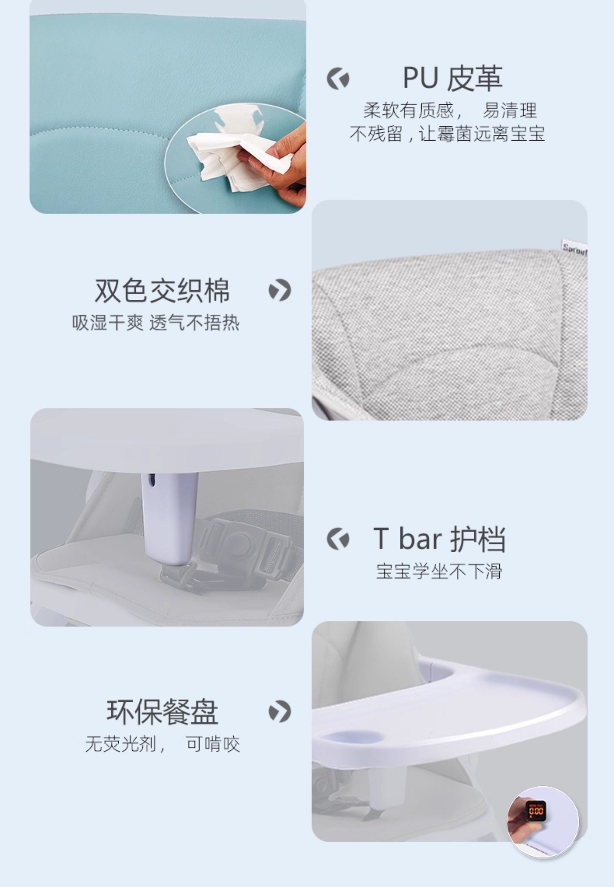 Sproutabout餐椅寶寶可折疊便攜式露營兒童座椅學坐椅桌嬰兒矮款|餐椅|ETMall東森購物網