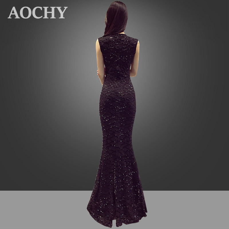 Socialite sequined black Gaoding heavy industry evening dress female ...