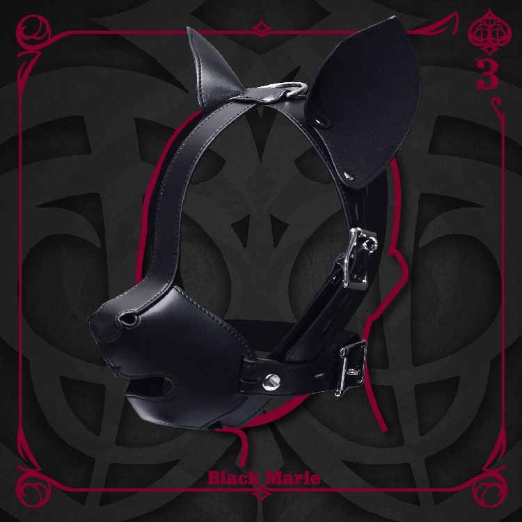 BlackMarie BDSM 真皮狗面具 K9 高端 口塞 調教 角色扮演 面罩