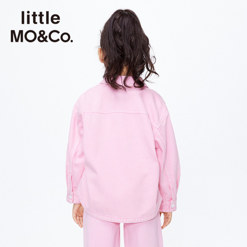 little moco女童粉色牛仔套装：甜美与舒适并存，宝贝的时尚新宠！-儿童牛仔衬衫-淘宝好物网