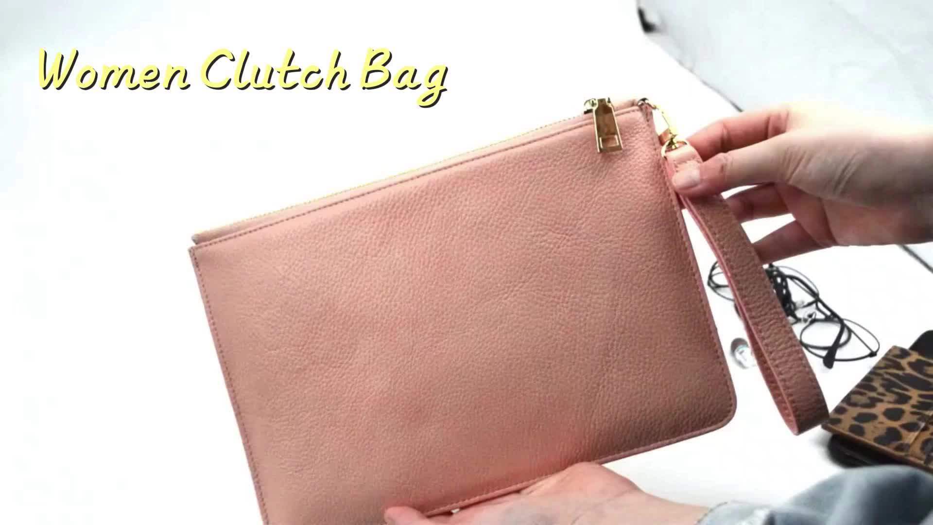 Ysure Women Ladies Custom Embossed Logo Pu Pebble Leather Flat Pouch ...