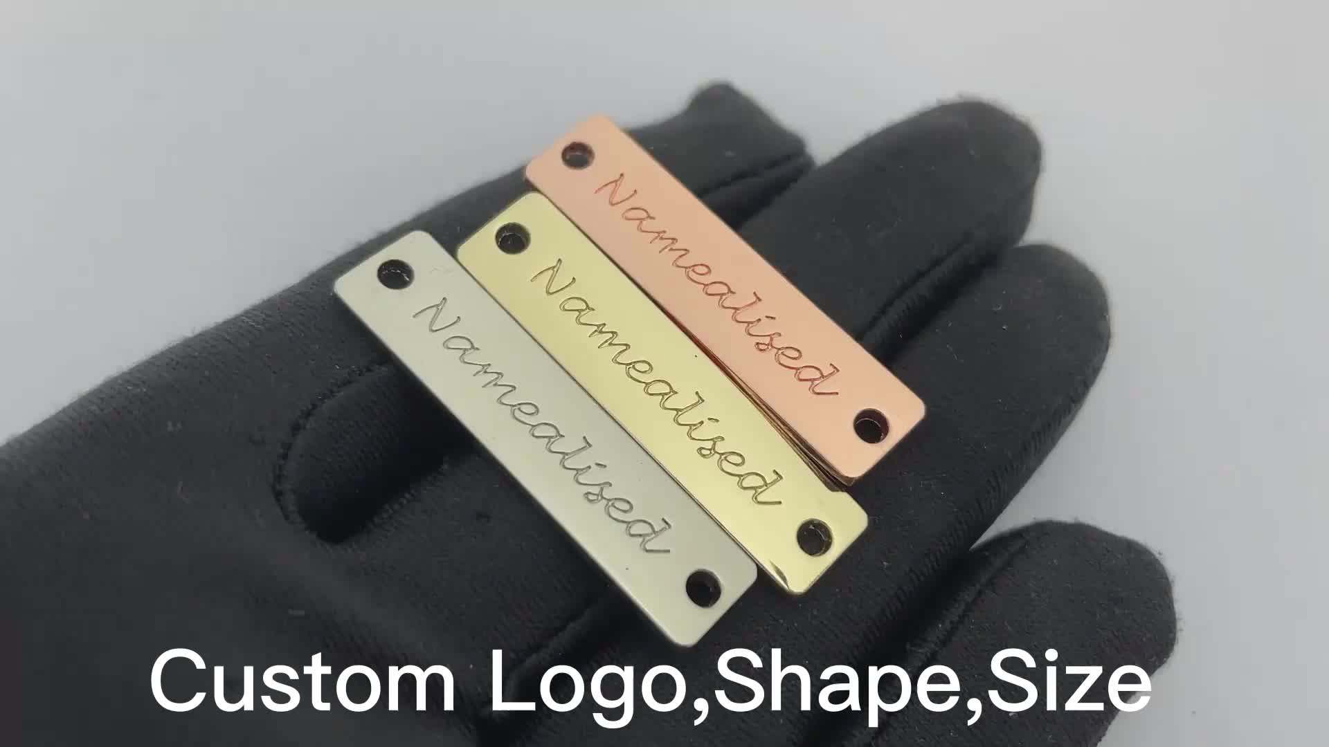 Clothing Accessory Custom Engraved Brand Logo Sew Metal Labels Tag For ...