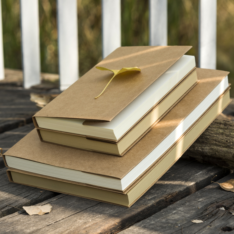 超厚256页复古牛皮纸空白速写本韩国ins风素描白纸本b5笔记本子-Taobao