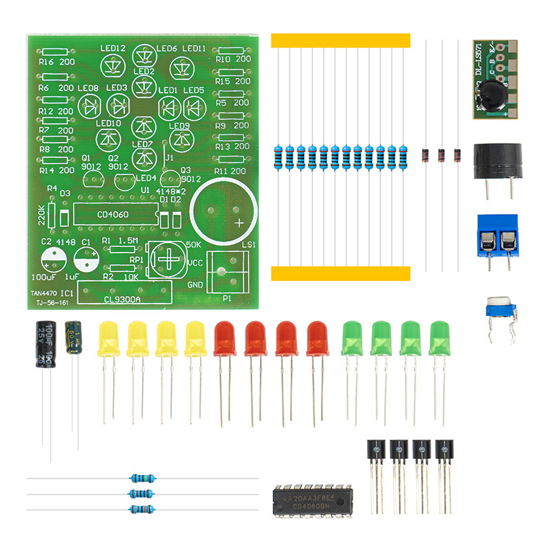CD4060 Dream Light DIY Electronic Kit Music Colorful Light Training ...