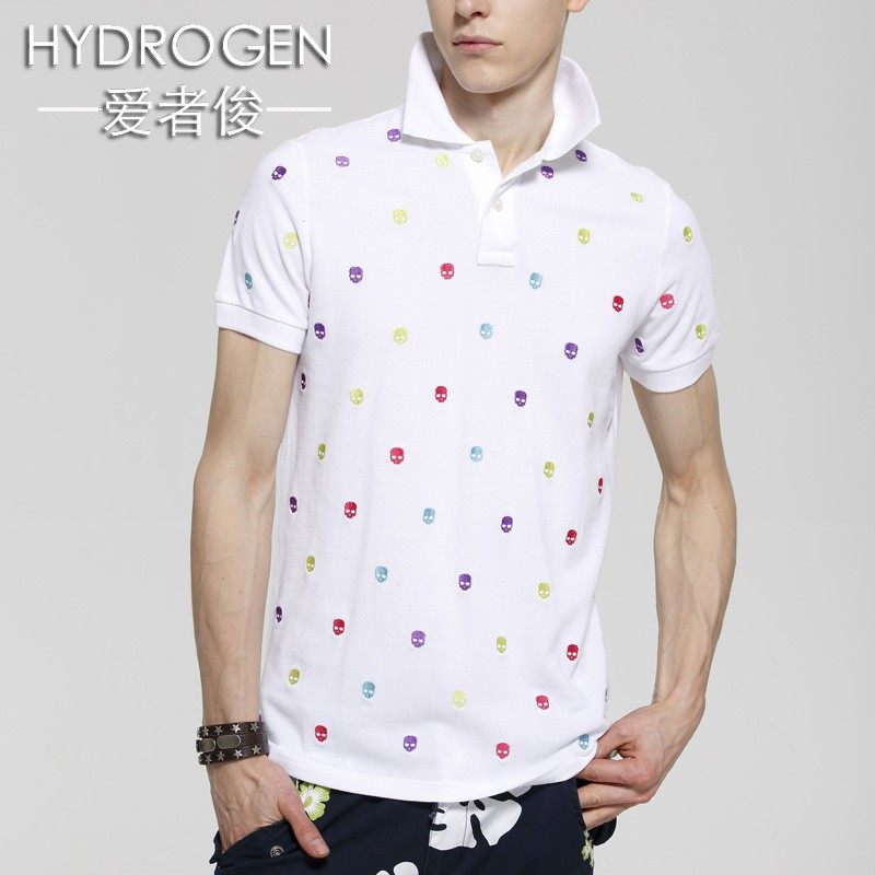Hydrogen Genuine Men's Short-Sleeved Polo Shirt Pure Cotton Mesh ...